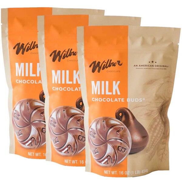 Wilbur® Milk Chocolate Buds - 1 lb. Bag Case (24 Count Case)