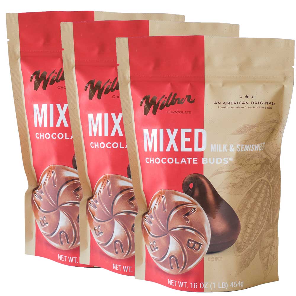 Wilbur® Mixed Milk & Semisweet Chocolate Buds -1 lb Bag Case (24 Ct Case)